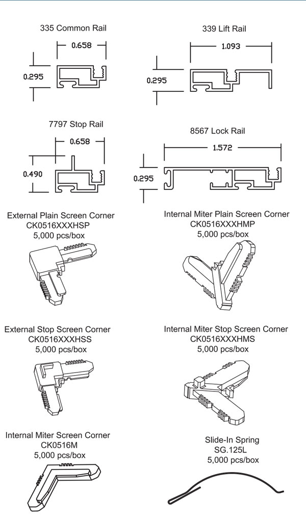 Shapes Unlimited, Inc. | Window Screen Extrusions | Shapes Unlimited, Inc.