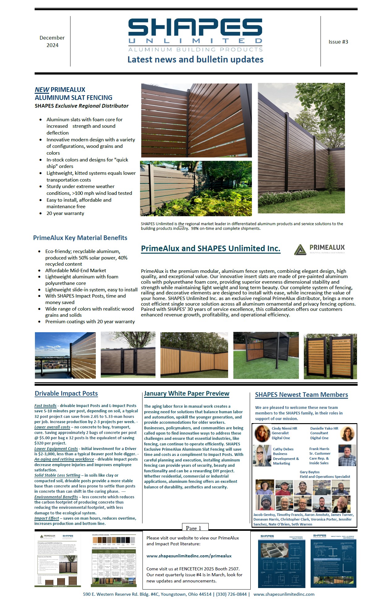 Shapes Unlimited, Inc. | SHAPES December Newsletter featuring PrimeAlux ...